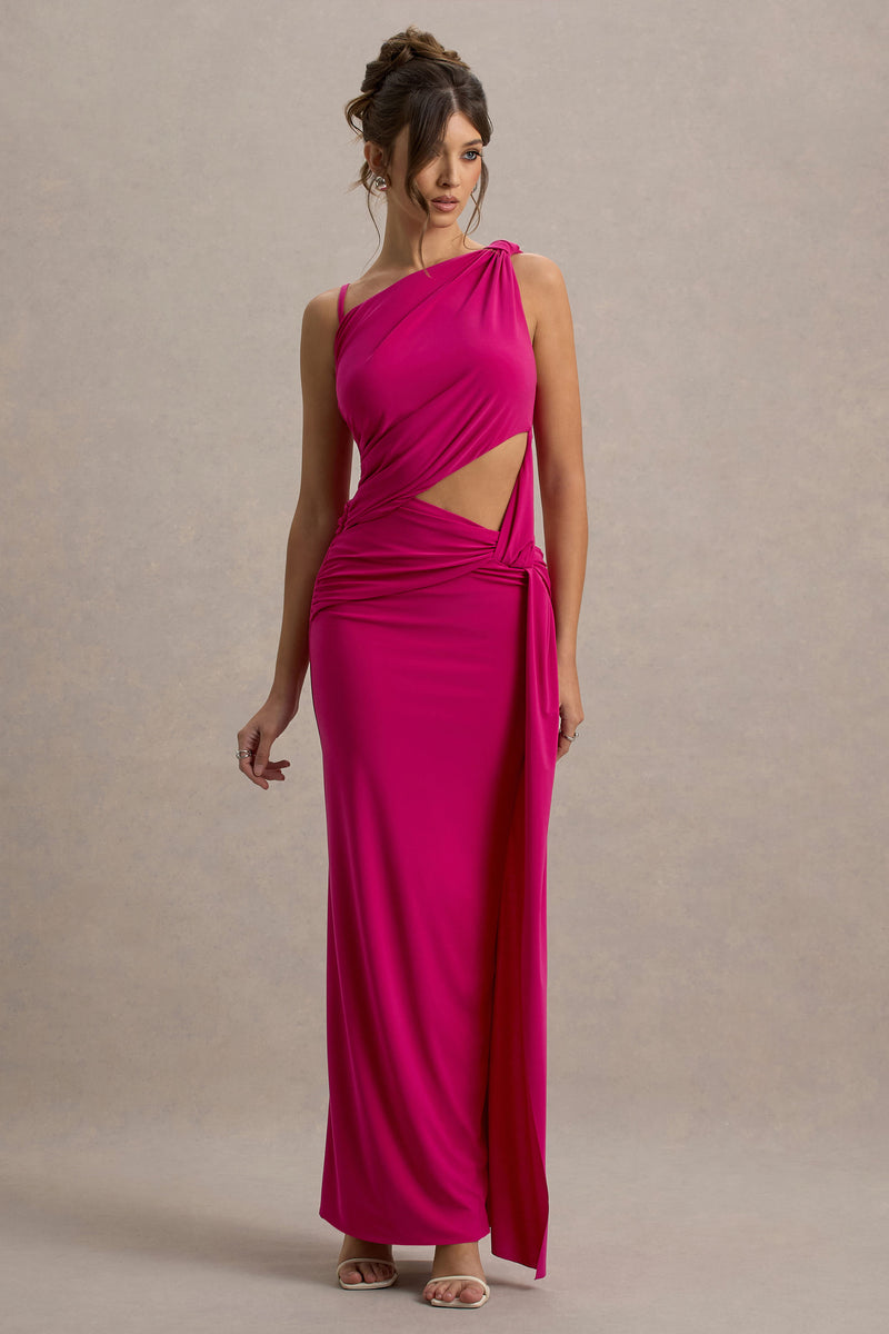 Storm Robe Longue Asymétrique Rose avec Détails Découpés – Club L ...