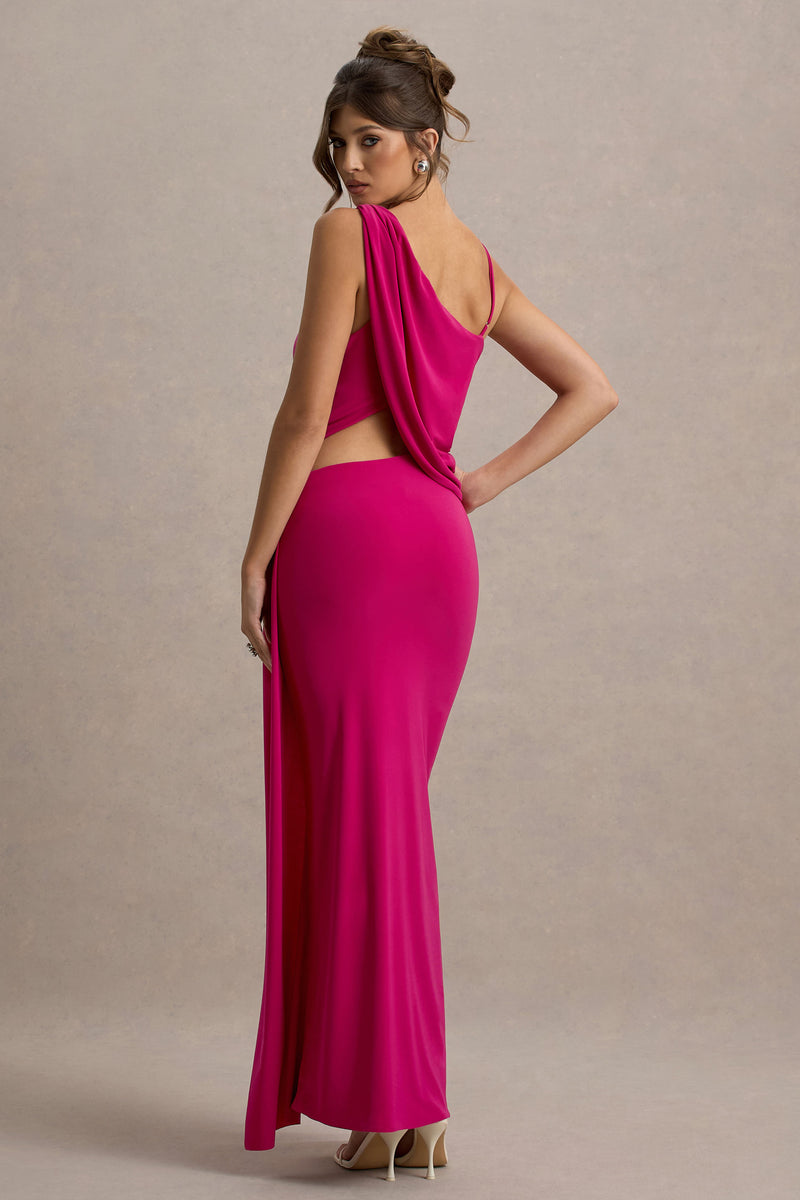 Storm Robe Longue Asymétrique Rose avec Détails Découpés – Club L ...